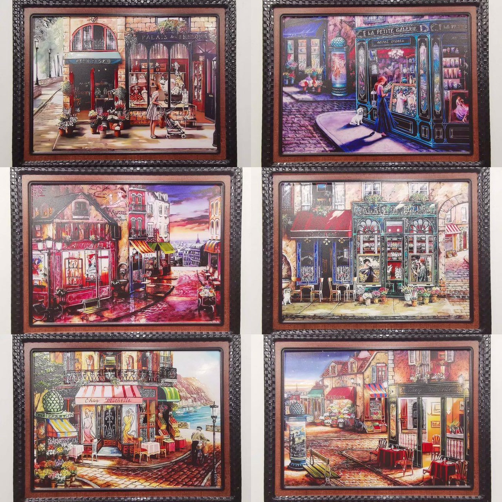 SUNRISE Beautiful Scenery Street Corner Metal Wall Frame Wall ...