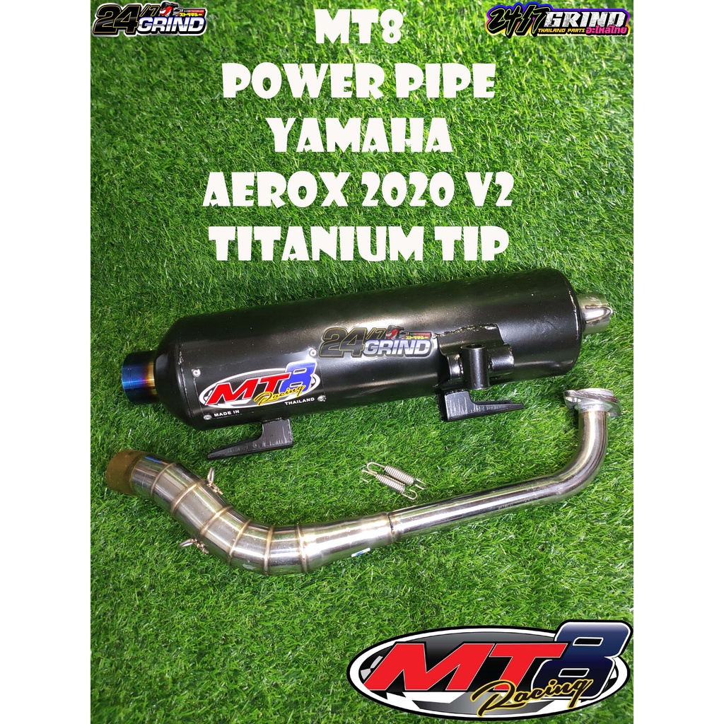 MT8 POWER PIPE YAMAHA AEROX V2 2020 TITANIUM TIP THAILAND MADE | Shopee ...