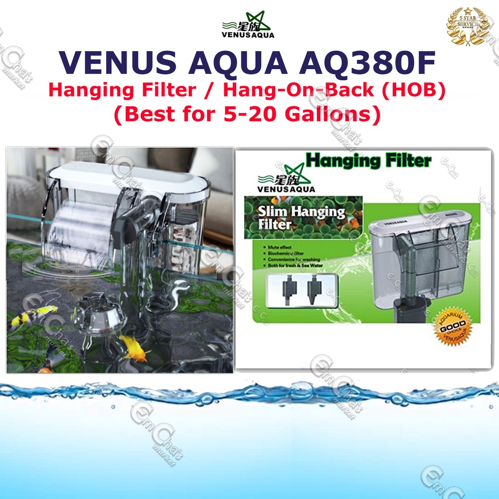 Venus Aqua AQ380F Slim Hanging Filter 3.5 watts (for 5-20 Gallons) (5gl ...