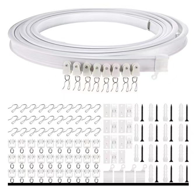 5M Flexible Ceiling Mounted Curtain Track Rail Straight Slide Windows ...