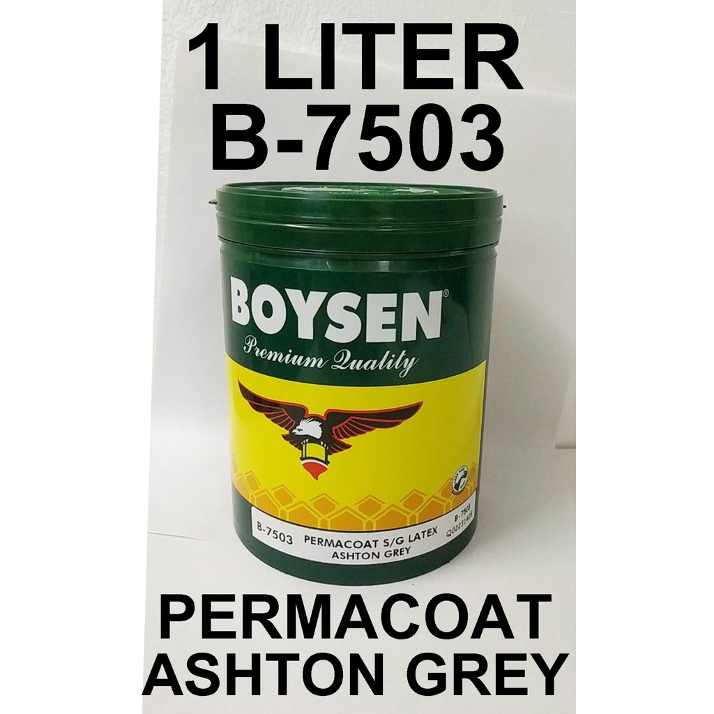 ( 1 LITER ) BOYSEN ASHTON GRAY B-7503 == PERMACOAT SEMI GLOSS LATEX ...