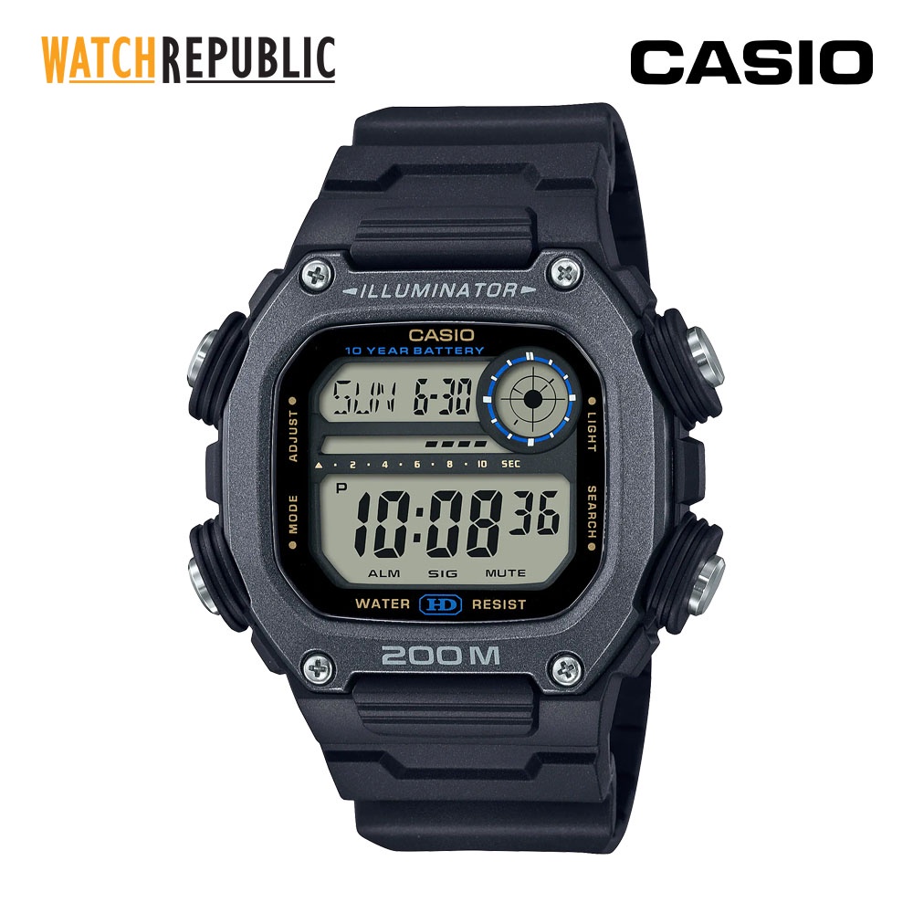 Casio Sports Digital Black Resin Digital Digital Watch For Men CDW ...