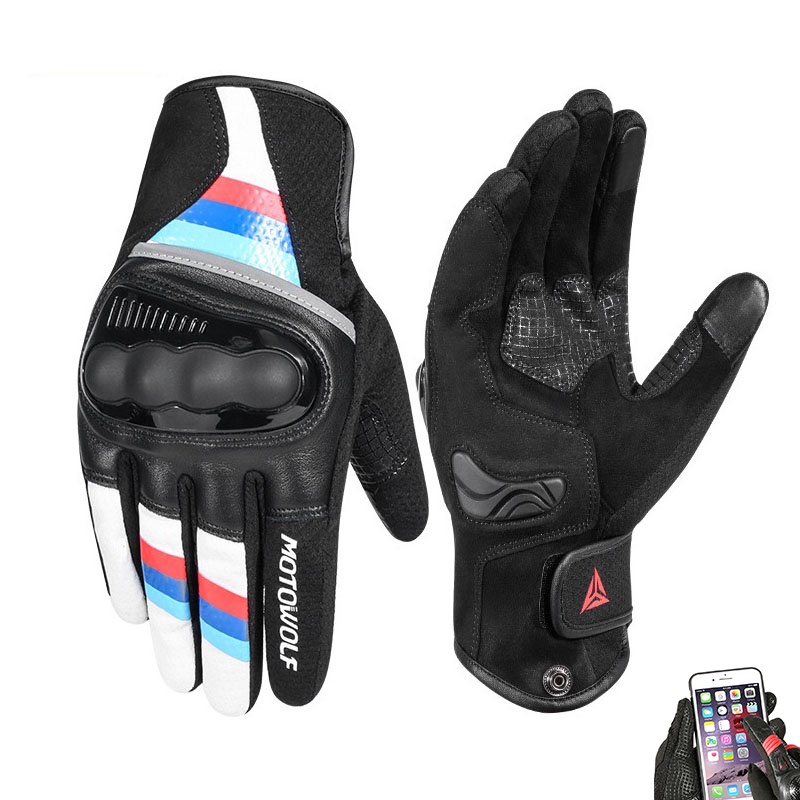 2020 Breathable Leather Motorcycle Gloves Racing Touch screen Gloves ...