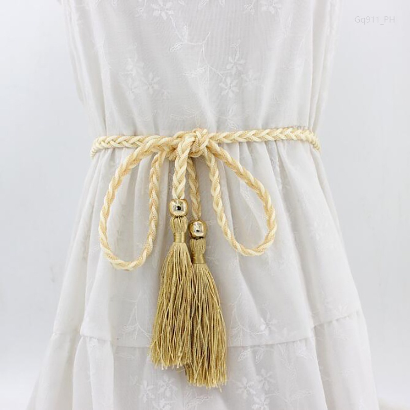 New Versatile Tassel Knot Belt Vintage Pearl Waist Rope Fringed ...