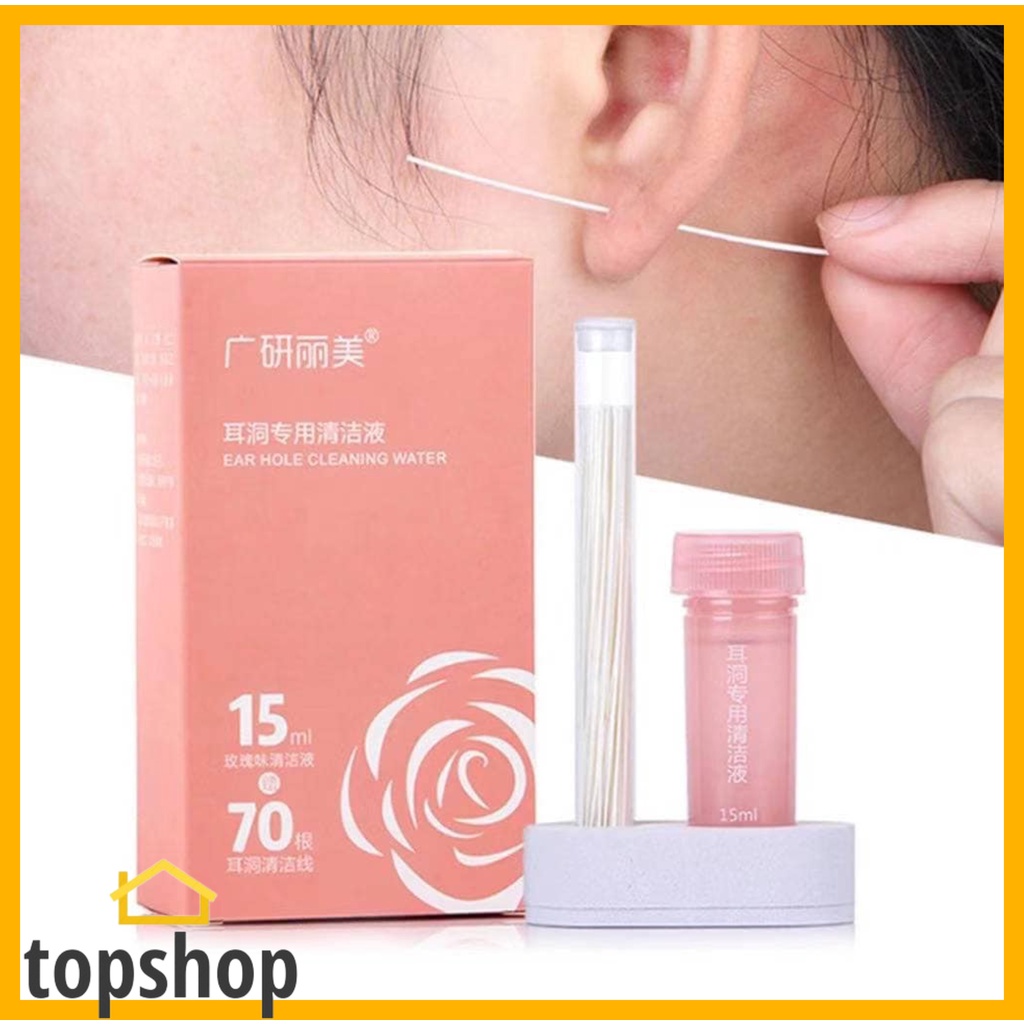 TOPSHOP 70PCS Ear Hole Cleaning Line Piercing Aftercare Earrings Hole ...
