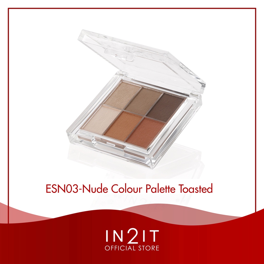 IN2IT Nude 6 Color Palette Eyeshadow Makeup Mix of Matte & Shimmer w ...