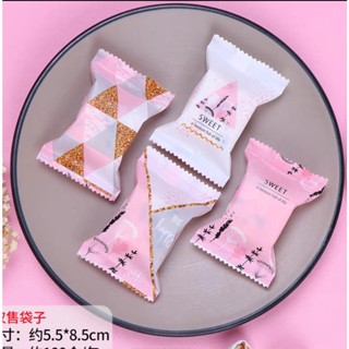 FP1374 (100pcs) 5.5X8.5 CM Pink Gold Cookie Bag Plastic Pastry Heat ...