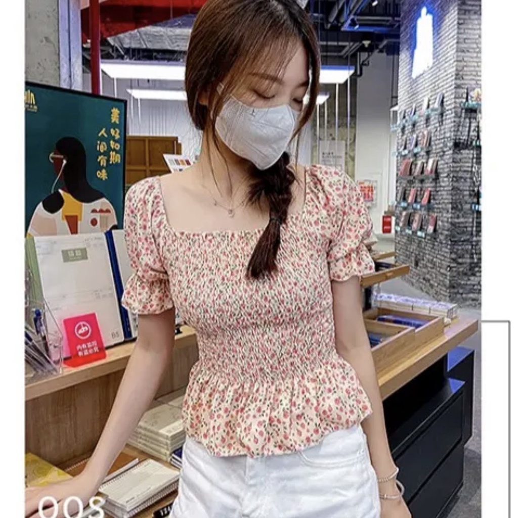 korean asthetic casual blouse attire for women fashion | Shopee Philippines