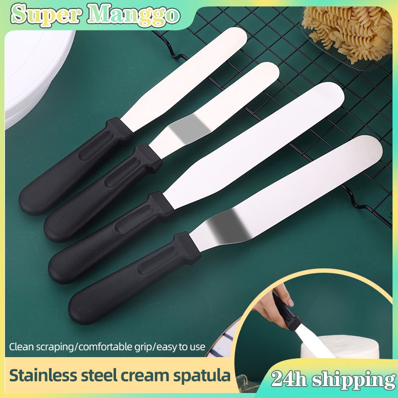 Stainless Steel Cake Spatula Offset Icing Spatula Cake Cream Smoother ...