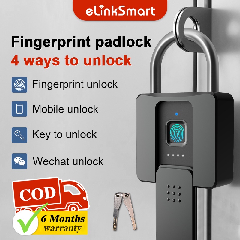 Smart padlock digital fingerprint padlock set 20 fingerprints outdoor ...