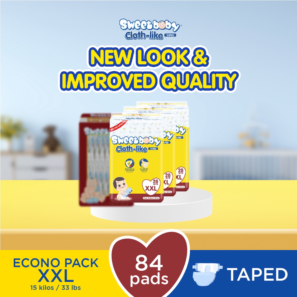 SWEETBABY REGULAR CLOTH-LIKE ECONO PACK XXL 28 x 3 PACKS | Shopee ...