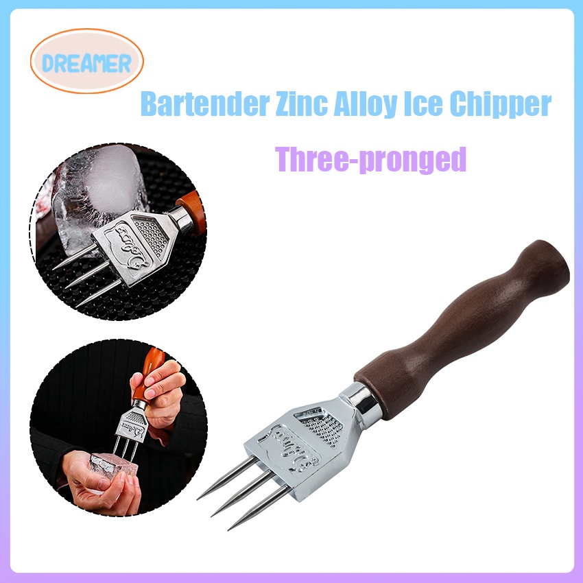 Zinc Alloy Ice Chipper With Solid Wood Handle Ice Pick Ice Crusher For ...