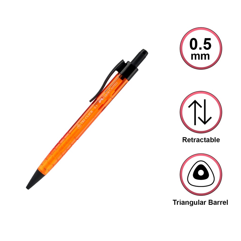 Faber-Castell Tri-Click 0.5 Mechanical Pencil Orange | Shopee Philippines