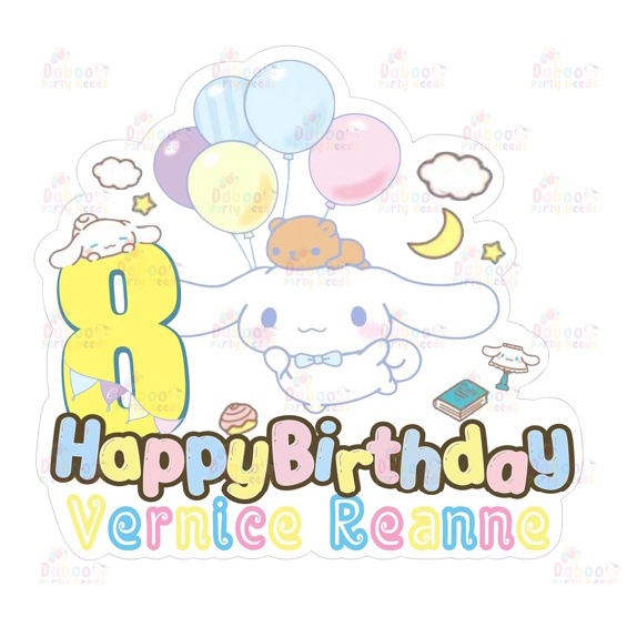 Personalized cinnamoroll theme cake topper | Shopee Philippines