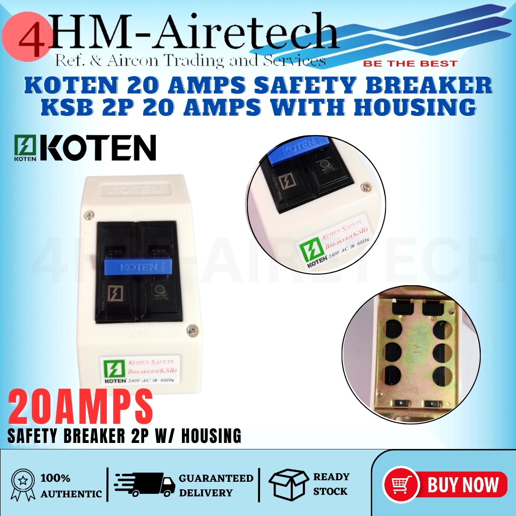 FOURHM KOTEN 20A Safety Breaker KSB 2P with Housing | Shopee Philippines