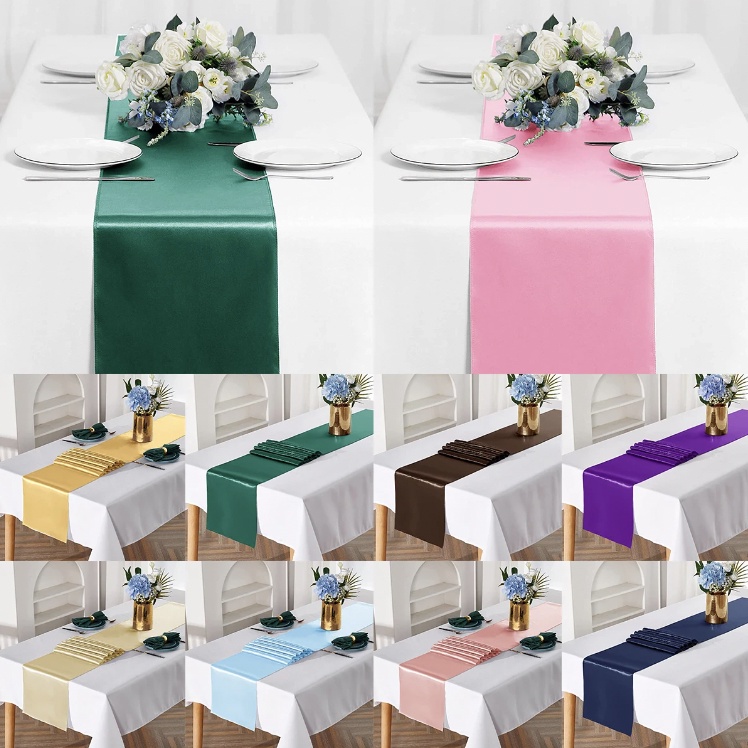 Silk Satin Table Runner Wedding Party Supply Christmas Home Modern ...