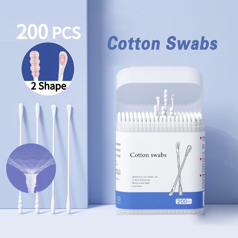 Baby Cotton Swabs Double-headed Cotton Buds 200Pcs/Pack Soft Cleaning ...