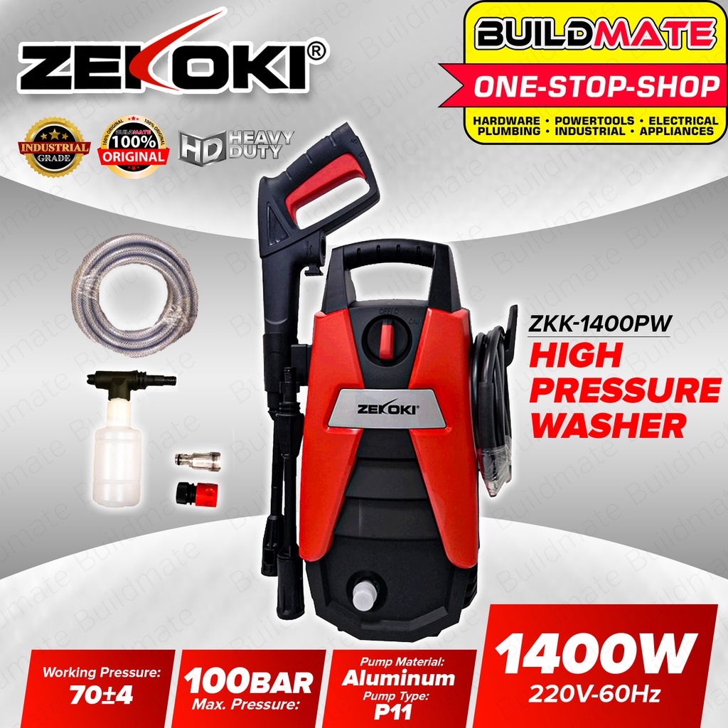 BUILDMATE Zekoki High Pressure Washer 1400W Car Wash Machine Water ...
