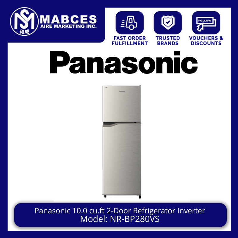 Panasonic 10.0 cu.ft. 2-Door Refrigerator Inverter NR-BP280VS | Shopee ...