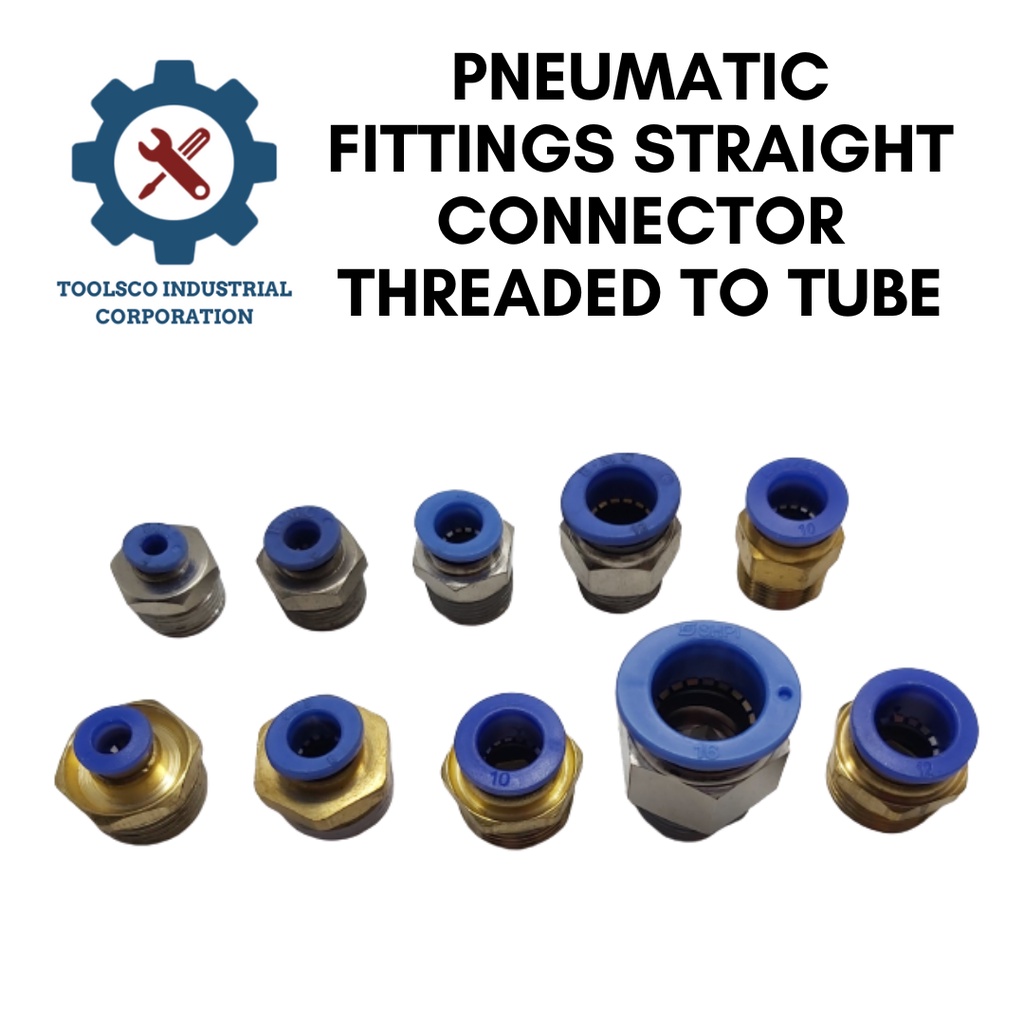 PNEUMATIC FITTINGS STRAIGHT CONNECTOR THREADED TO TUBE | Shopee Philippines