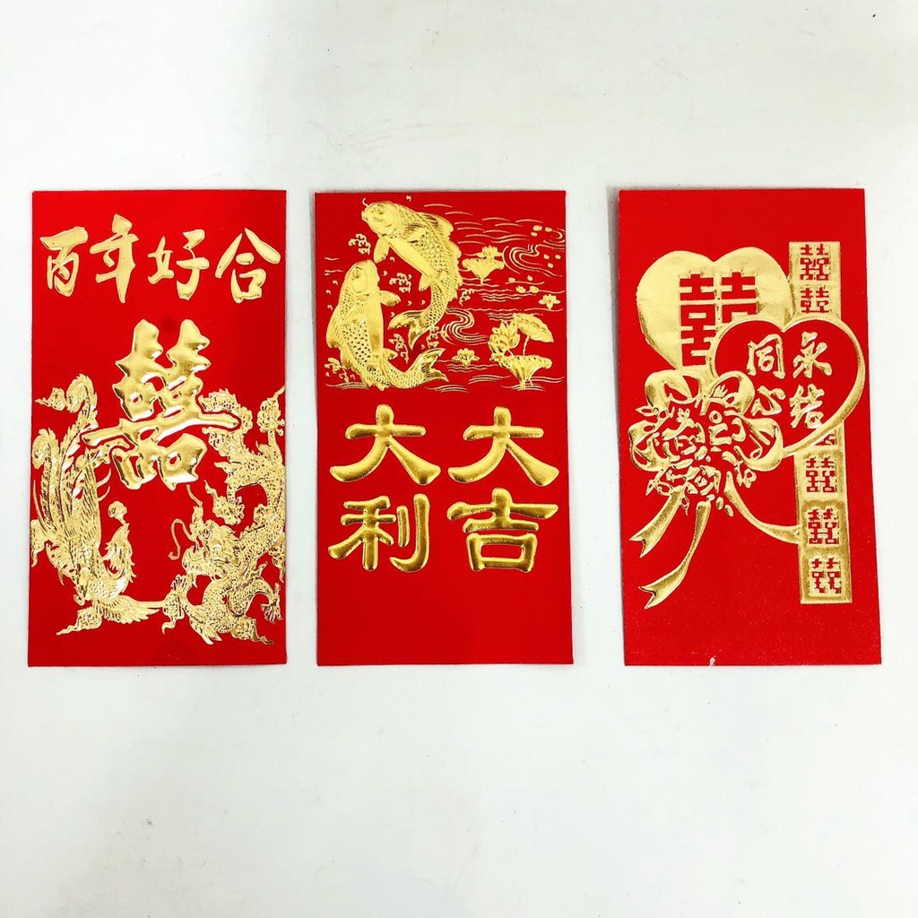 6 Pcs Long Angpao Chinese Red Pouch Ang Pao | Shopee Philippines