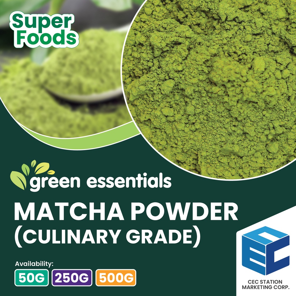 Green essentials Organic Culinary Grade Matcha Powder 50g/250g | Shopee ...