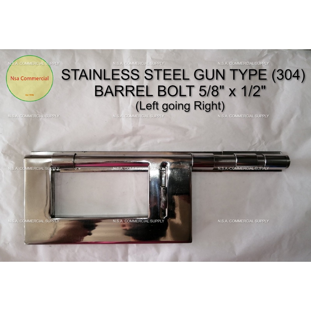 Stainless Steel Gate Lock - Barrel Bolt Gun Type 5/8" x 12" (304) 1PC ...
