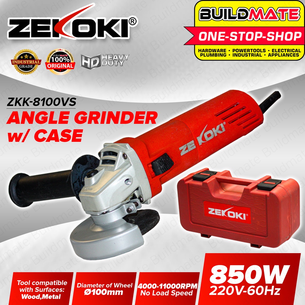 BUILDMATE Zekoki Angle Grinder 720W | 850W 100mm Electric Grinder Cutting Machine Grinding ...