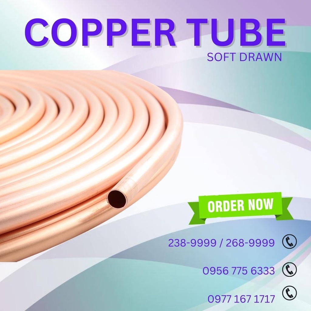 Air-conditioning copper tube soft-drawn copper tube 3/8” 0.022 1/2” 0.028 5/8” 0.022 high ...