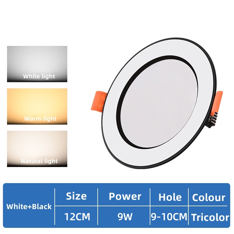 Tricolor LED Downlight Recessed Lights Panel 5W 7W 9W 220v Ceiling ...