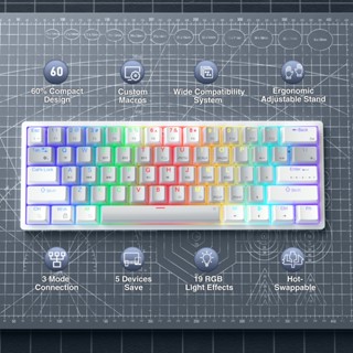 AULA Solakaka Sk961 61 Keys Bluetooth 5.0&Wired Three Mode Mechanical ...