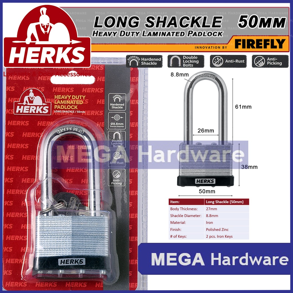 AMERILOCK or HERKS Padlock for gate - Laminated 30mm 40mm 50mm (Short ...