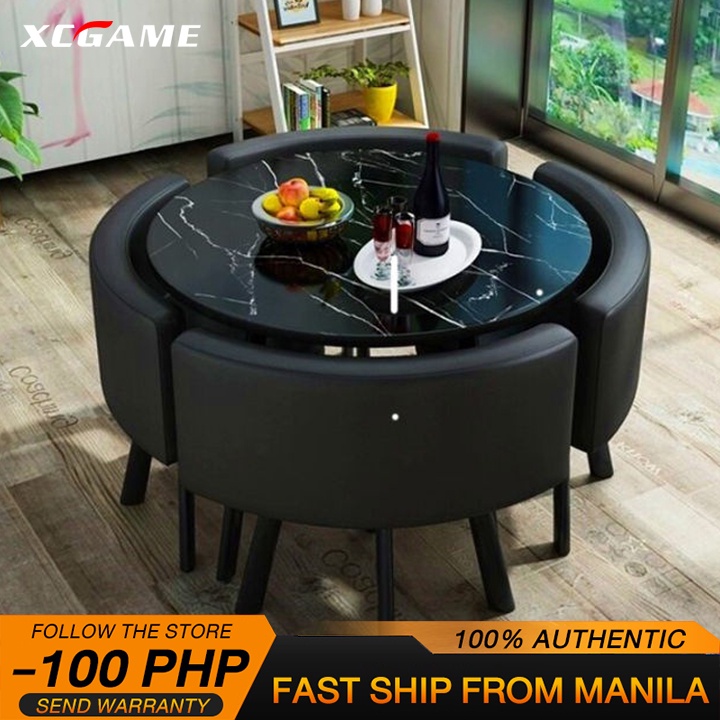 XC-Diameter 80CM + four stools office leisure small round table ...