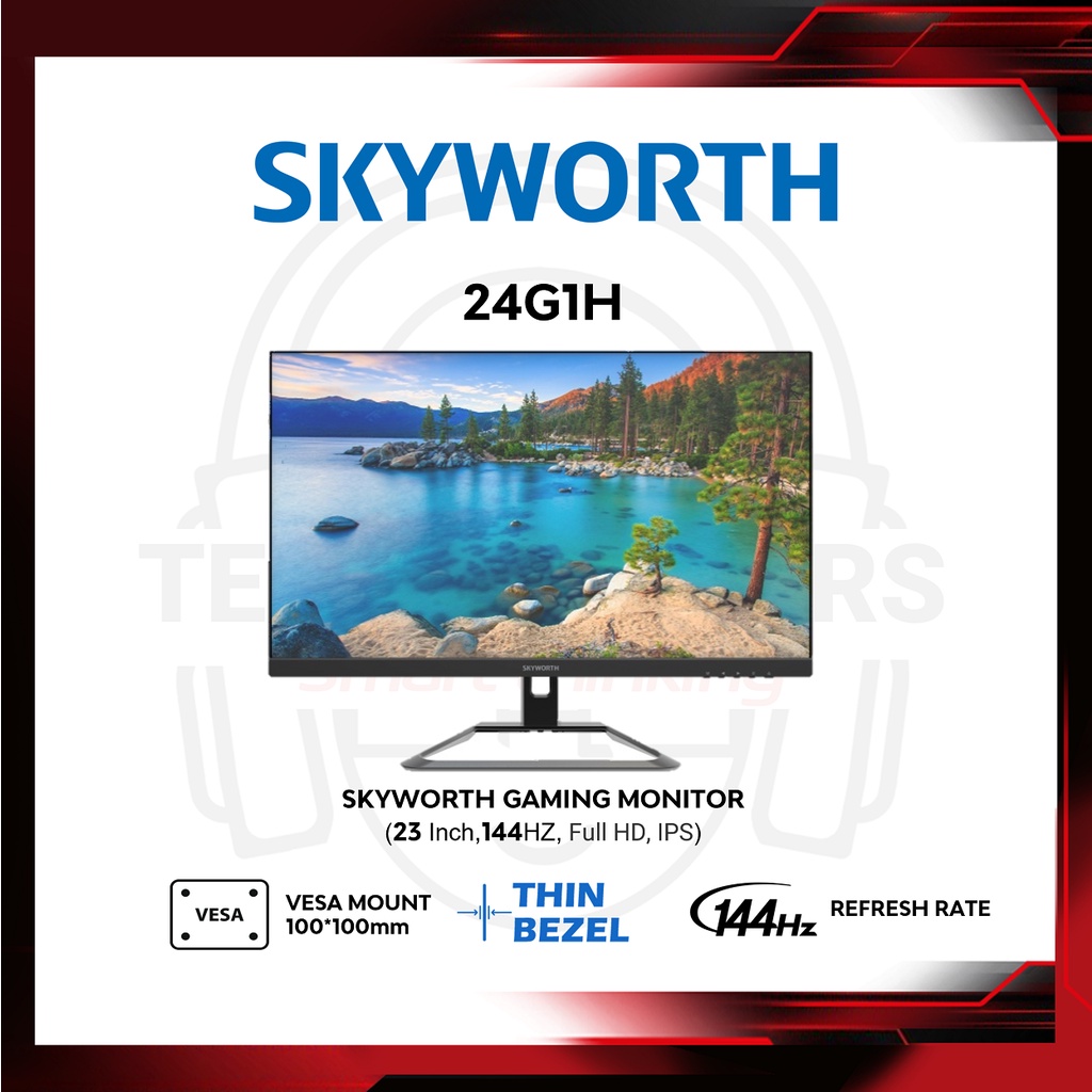 Skyworth 23.8" IPS 144Hz Gaming Monitor, 24G1H, HDMI/DP, FHD, VESA ...