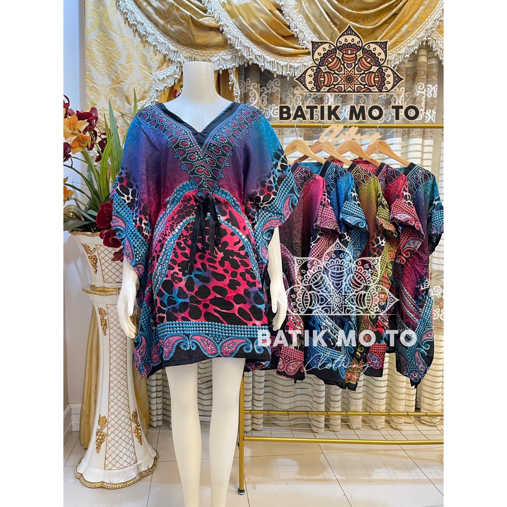 BATIKMOTO Short Dress Cover up MANIPIS Flower Batik Short Dress ...