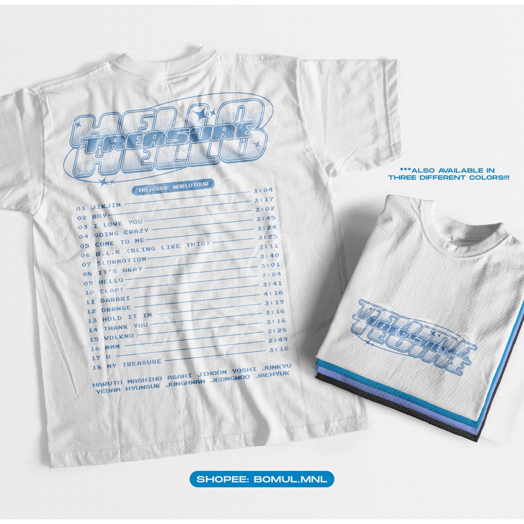 TREASURE HELLO WORLD TOUR TEE T-SHIRT (UNISEX) | Shopee Philippines