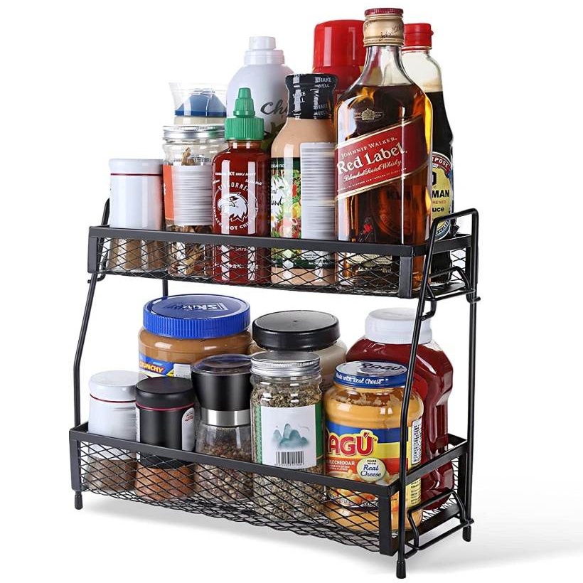 Jerryice" Double Layer Storage Rack Detachable Iron Kitchen Desk Table ...