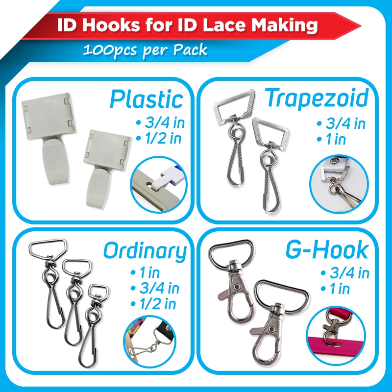 ID Hooks for ID Lace Making Materials (100 pcs per pack) Ordinary Hook ...