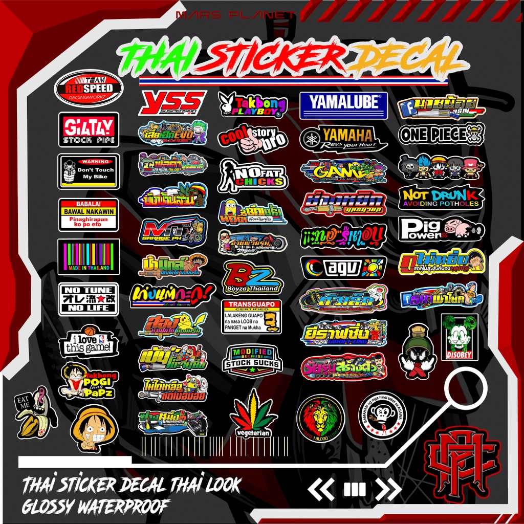 Thai Sticker Decal Glossy Waterproof Thailook motorcycle decal BATCH 3 ...
