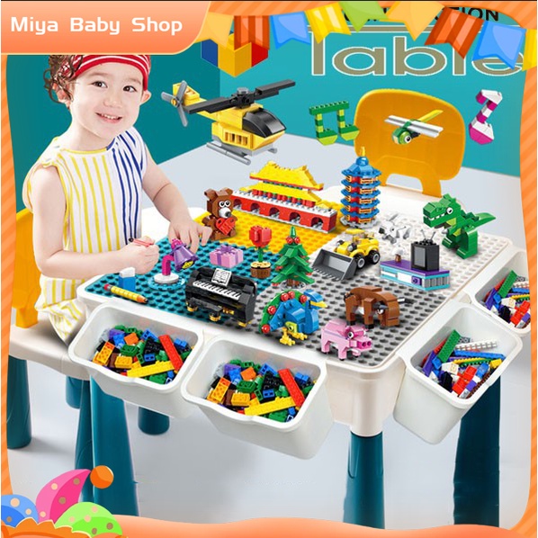 Large Building Blocks kids Table and Chair Set 108pcs building block ...