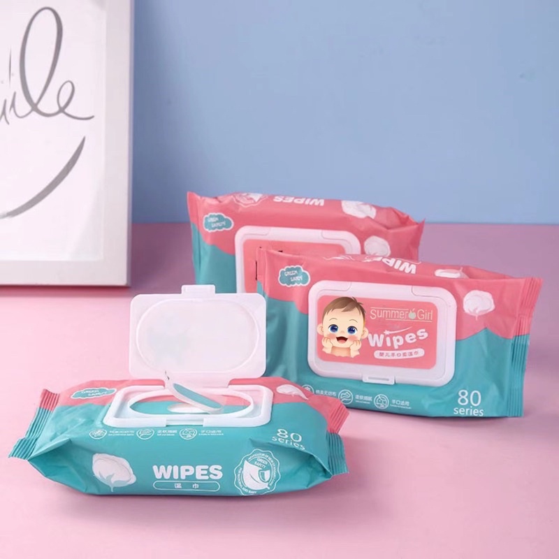 Summer Girl Brand BABY WIPES 80pcs per pack(Non-Alcohol-wet wipes ...