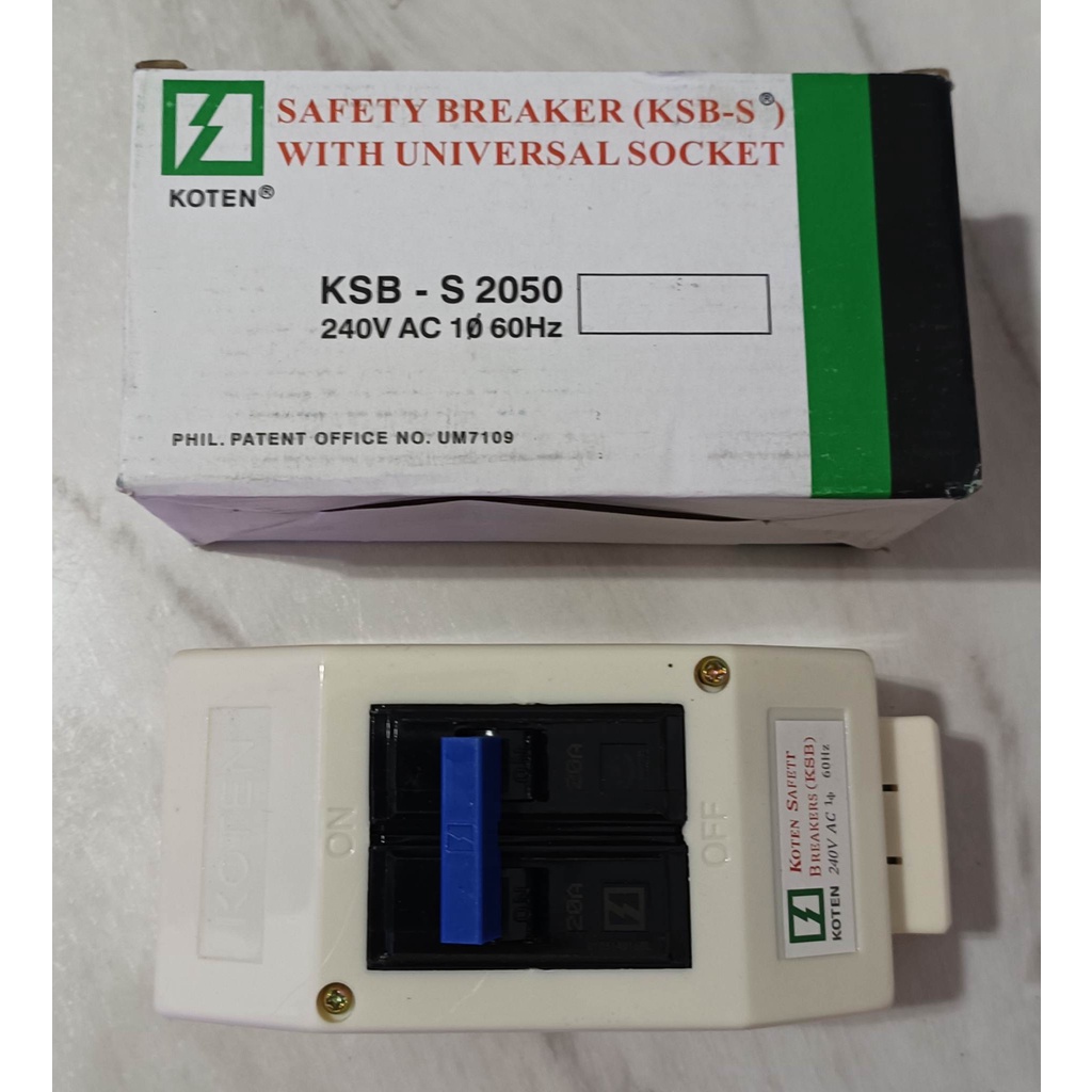 Koten Safety Breaker w/ Universal Socket 20amp | Shopee Philippines
