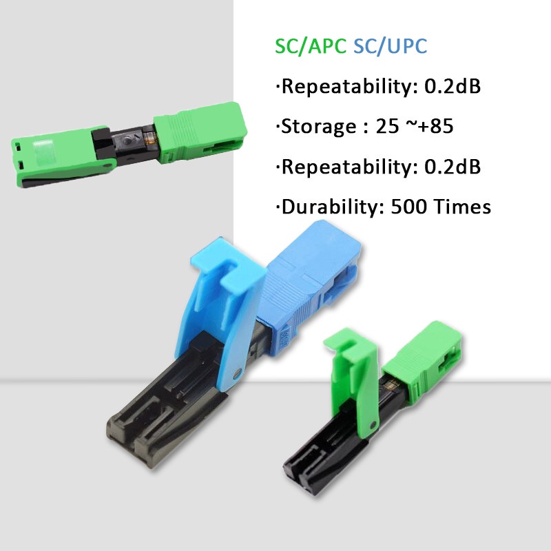 SC APC SC UPC Fiber Optic Connector SM Single-Mode Optical Fast Connector FTTH Cold Connector ...