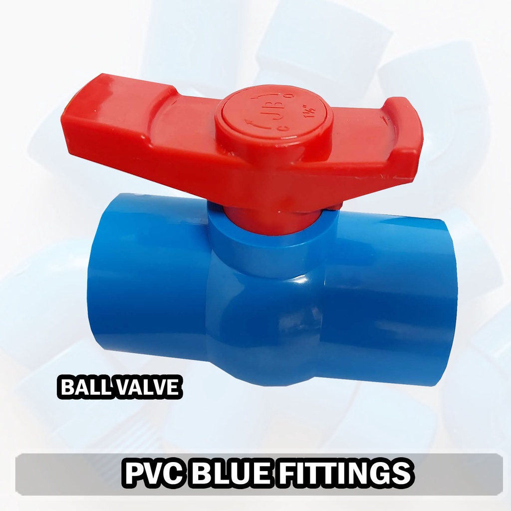 PVC Blue Pipe Fittings PLAIN BALL VALVE 1/2 - 3/4 - 1 , UNION PATENTE 1 ...