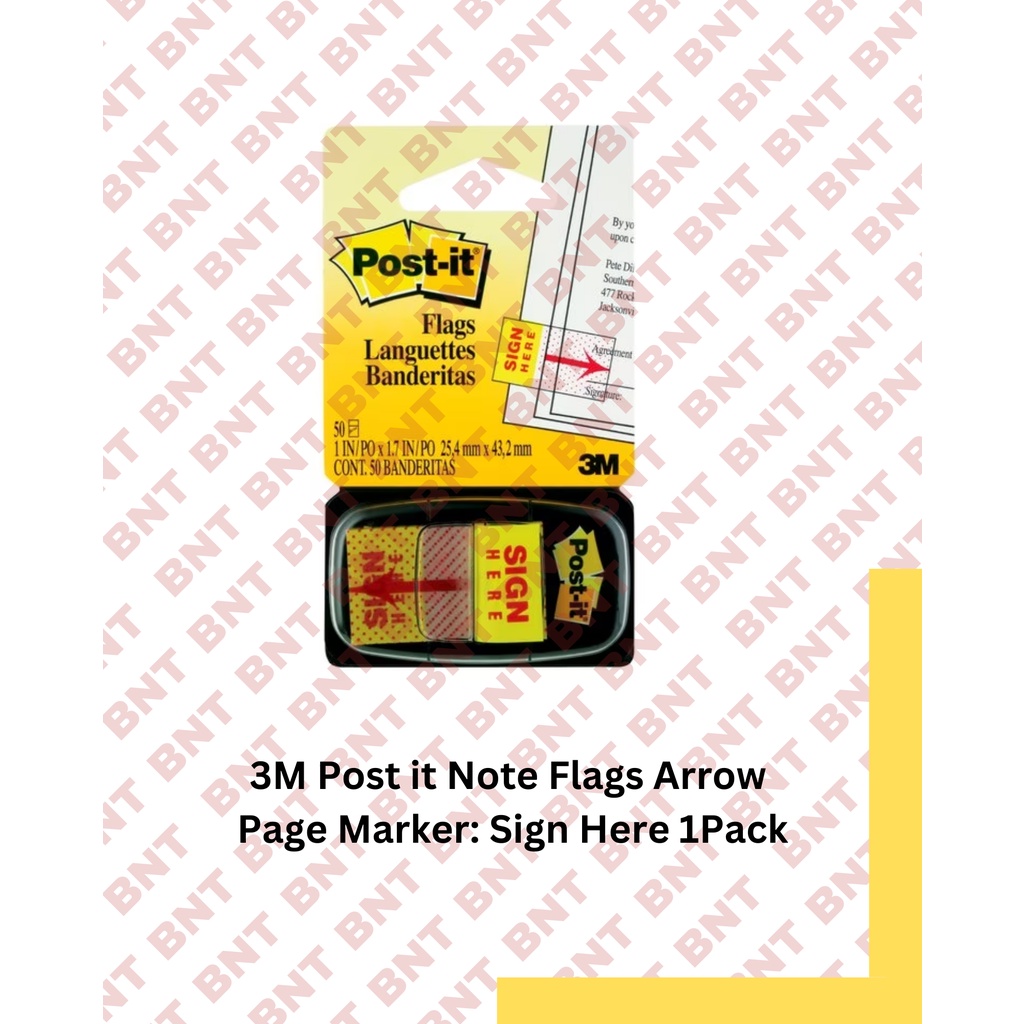 3M Post it Note Flags Arrow Page Marker: Sign Here 1Pack | Shopee ...