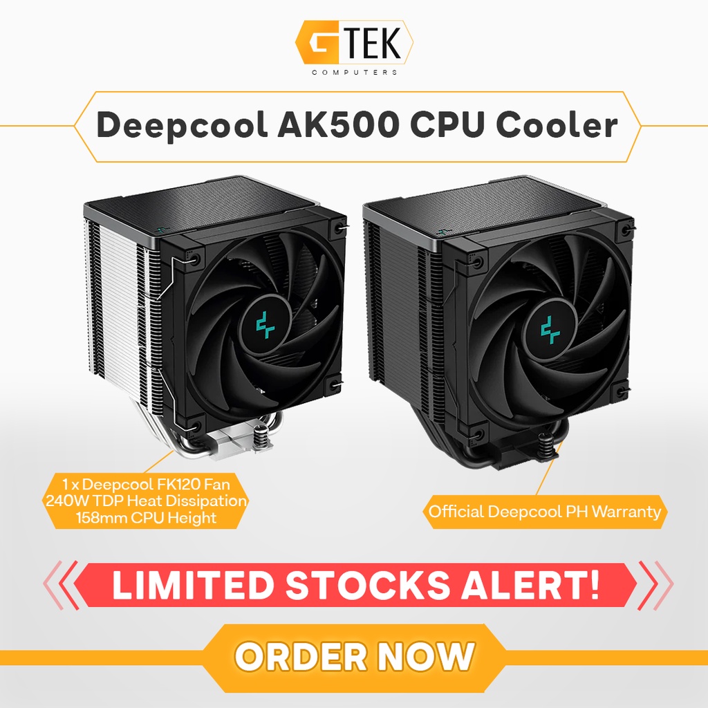 Deepcool AK500 Standard / Zero Dark 120mm Fan 5 Heatpipes CPU Cooler ...