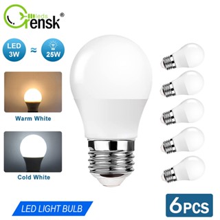 6 Packs E27 LED Lite Bulb A50 220V 3W Equivalent to 30W Light Bulb ...