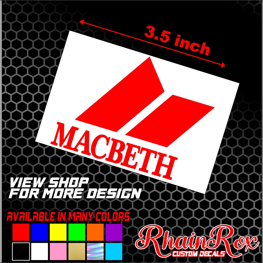 mcbeth sticker logo diecut machinecut waterproof | Shopee Philippines