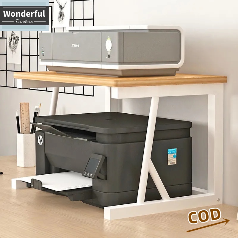 Printer Shelf Desktop Small Double-Layer Multi-function Host Rack ...
