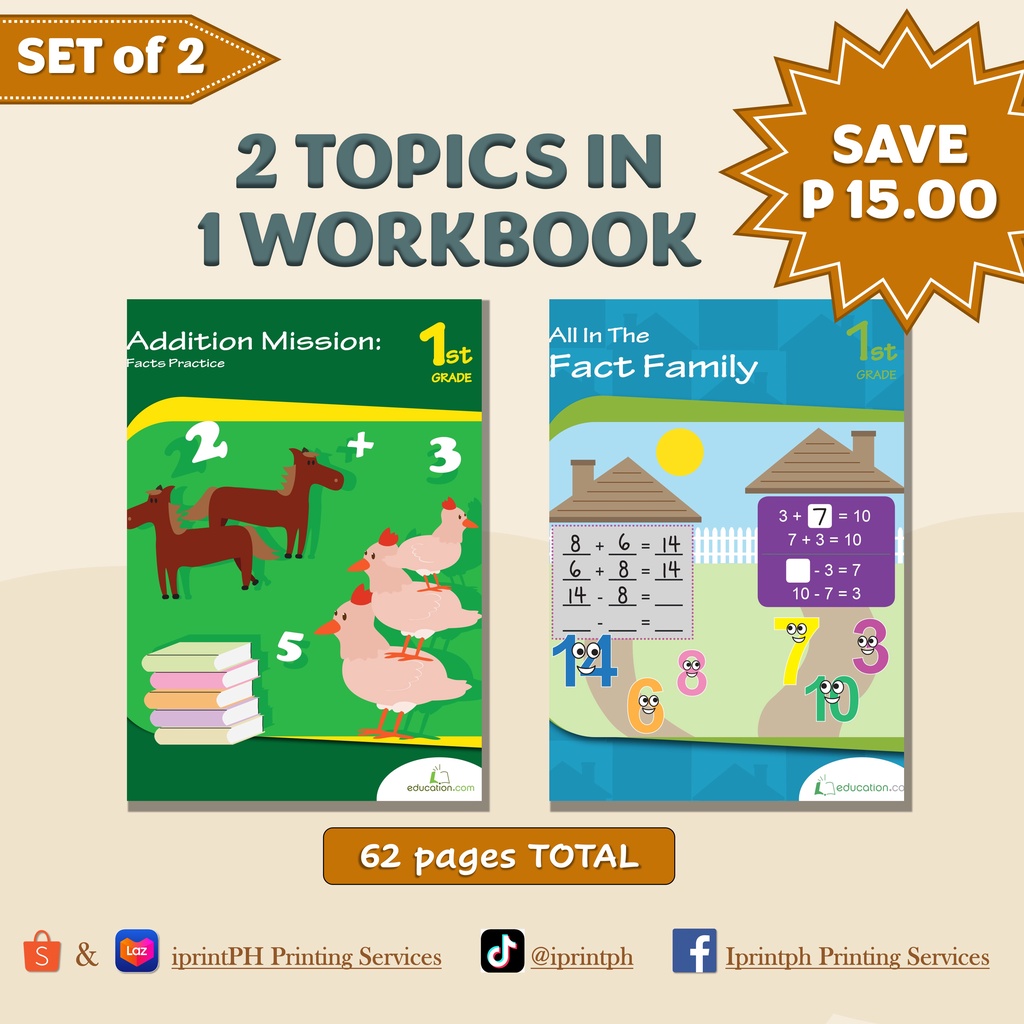 GRADE 1 MATH (Worksheets / Workbooks) | Shopee Philippines